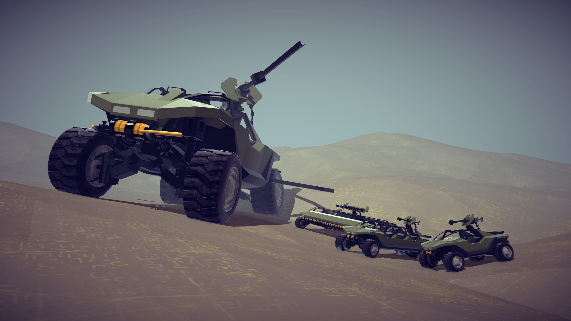 The Cursed Warthog family, in Besiege | Scrolller