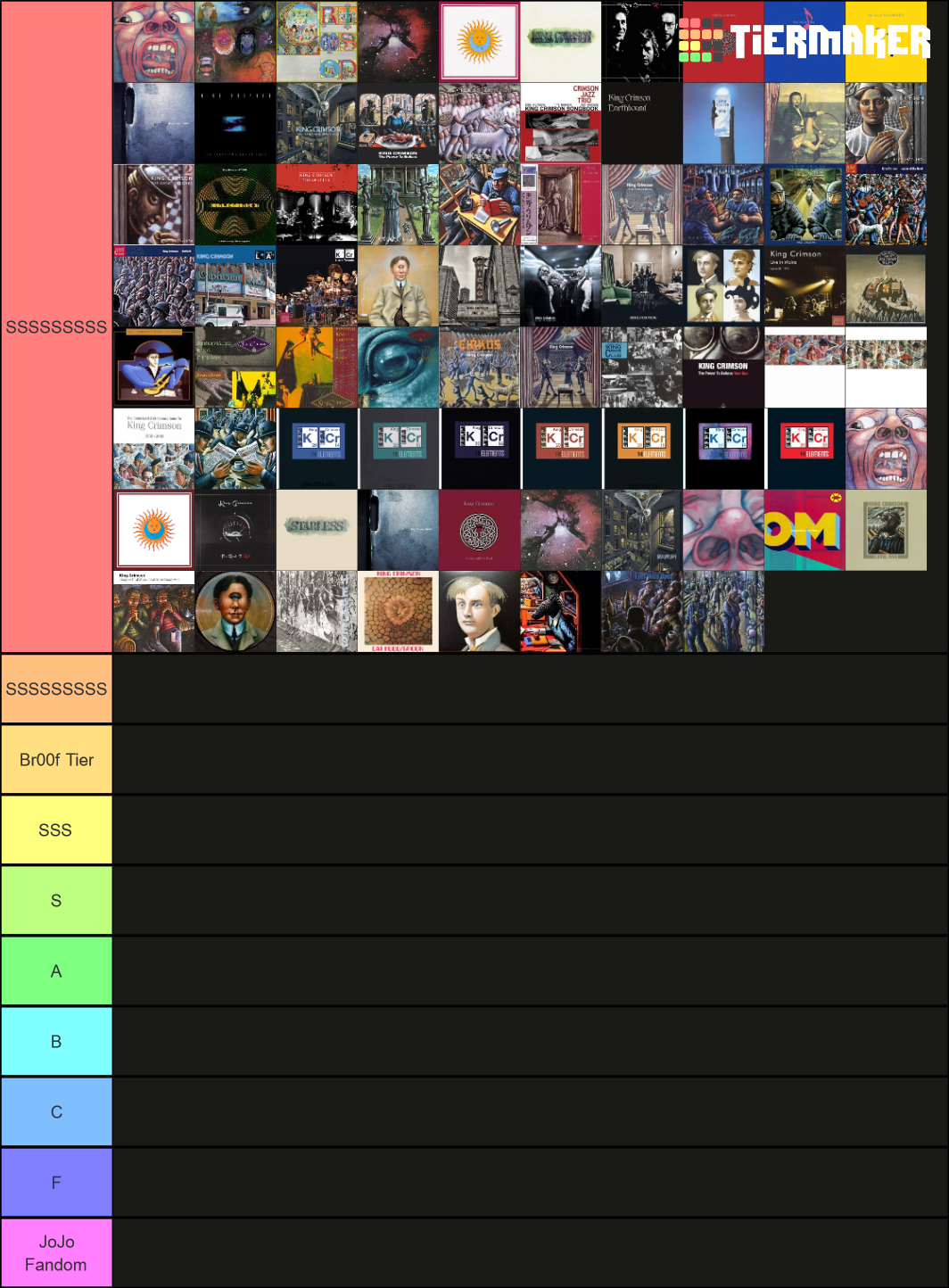 The DEFINITIVE And The ONLY Objectively Correct King Crimson Album Tier List. | Scrolller