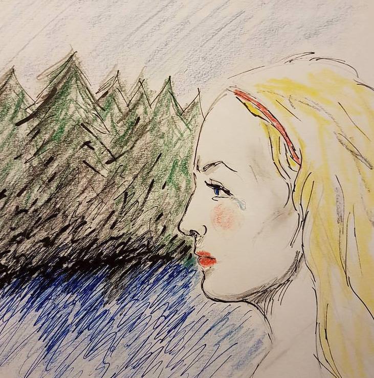 The Finnish Kalevala epic / "No, I will never wed that old man." / "Aino" preparing to drown ...