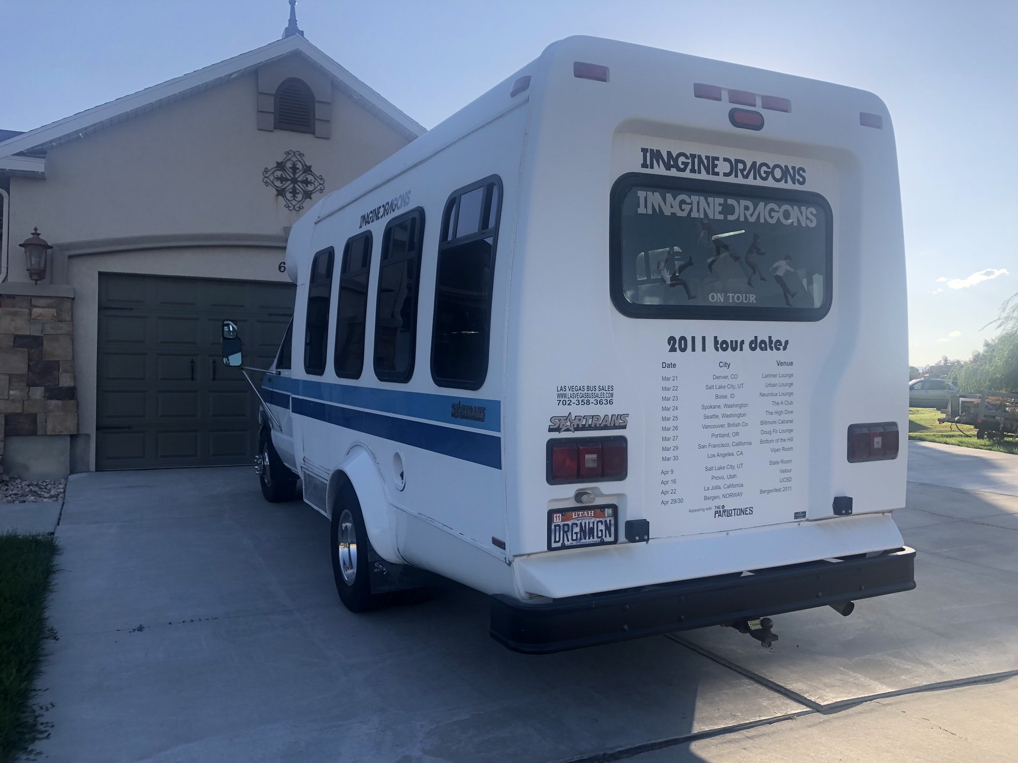 The first tour bus of Imagine Dragons. | Scrolller