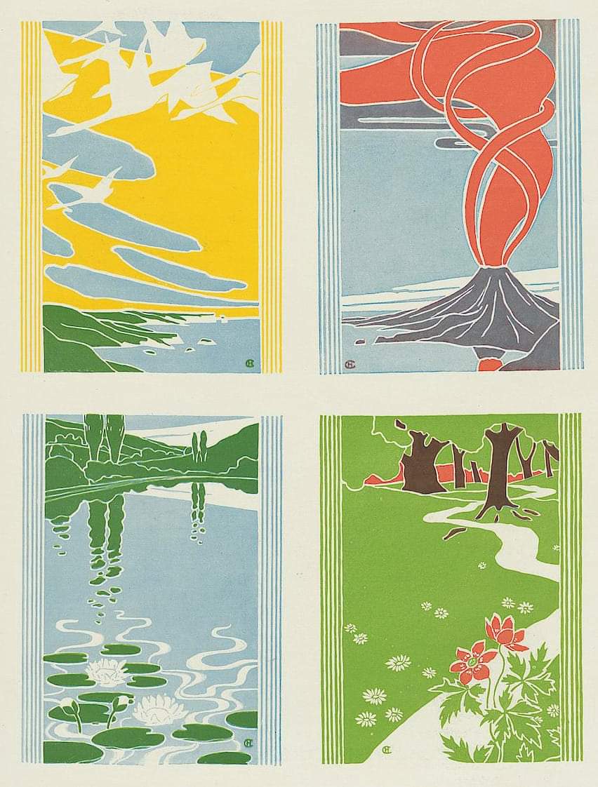"The Four Elements," as seen in 1898 by Hans Christiansen | Scrolller