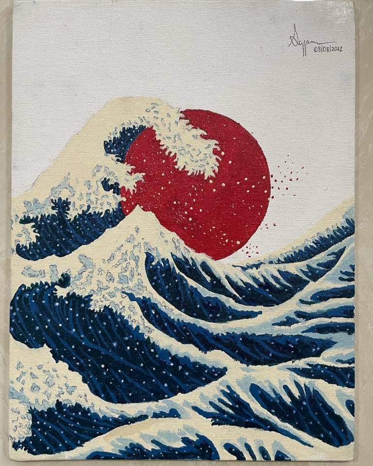The Great Wave, Me, acrylic paint, 2021 | Scrolller