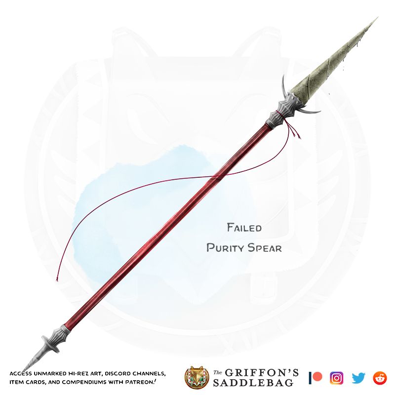 {The Griffon's Saddlebag} Failed Purity Spear | Weapon (spear) | Scrolller