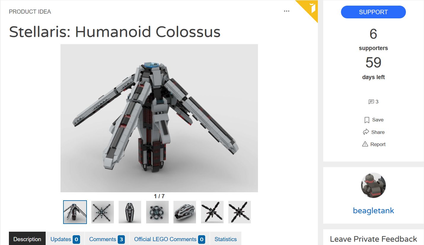 The humanoid Colossus in now on Lego Ideas | Scrolller