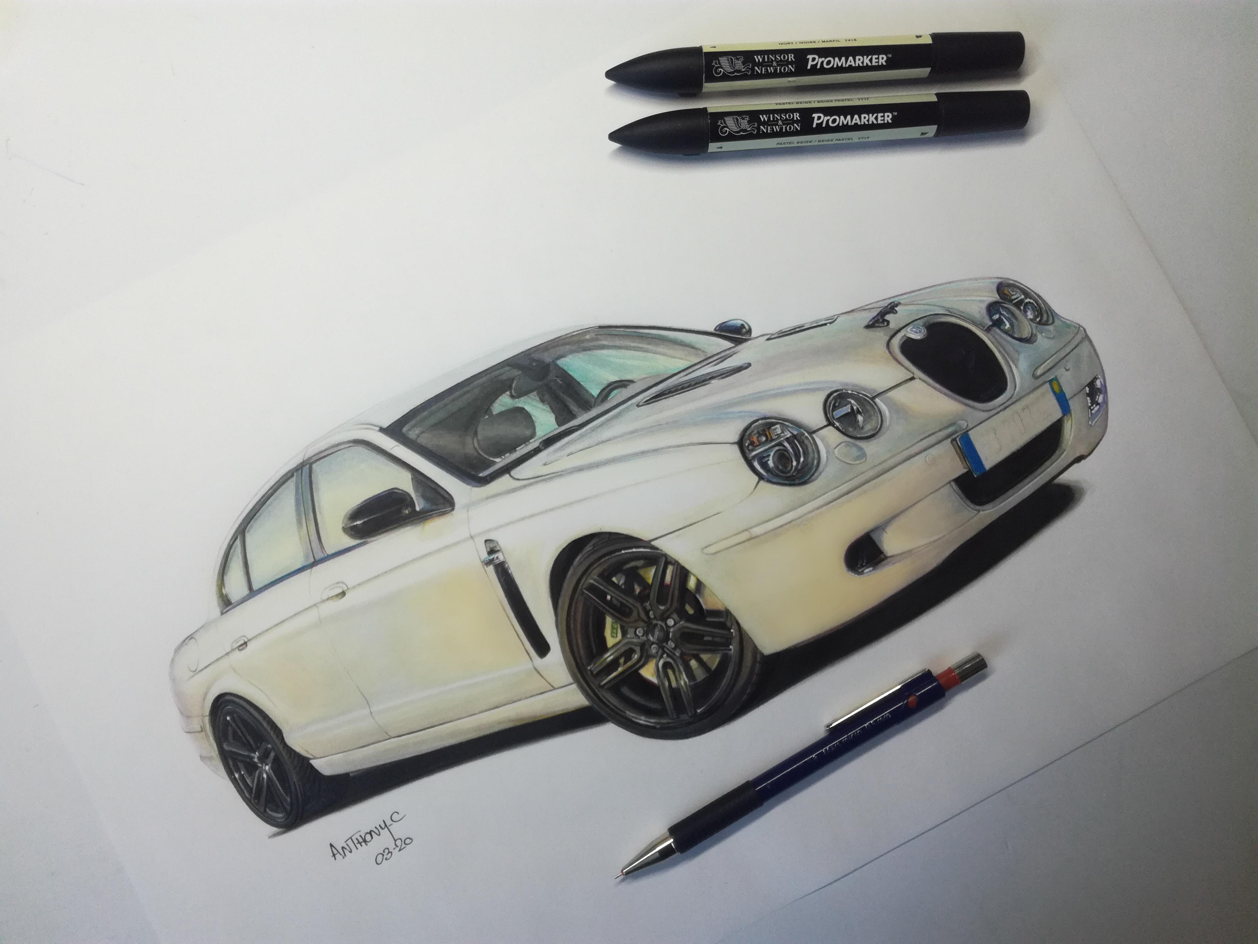 The Jaguar S-Type drawn by Anthony-C/Me, 2020. | Scrolller