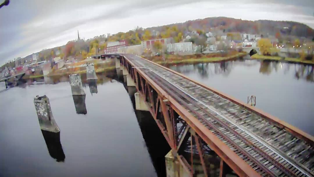 The Maine Central Railroad Bridge in Augusta Maine taken with a drone. | Scrolller
