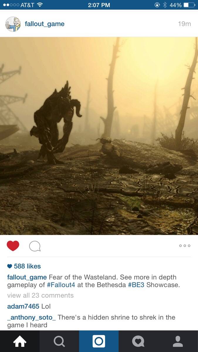 The official Fallout Instagram just confirmed there will be gameplay at E3 | Scrolller