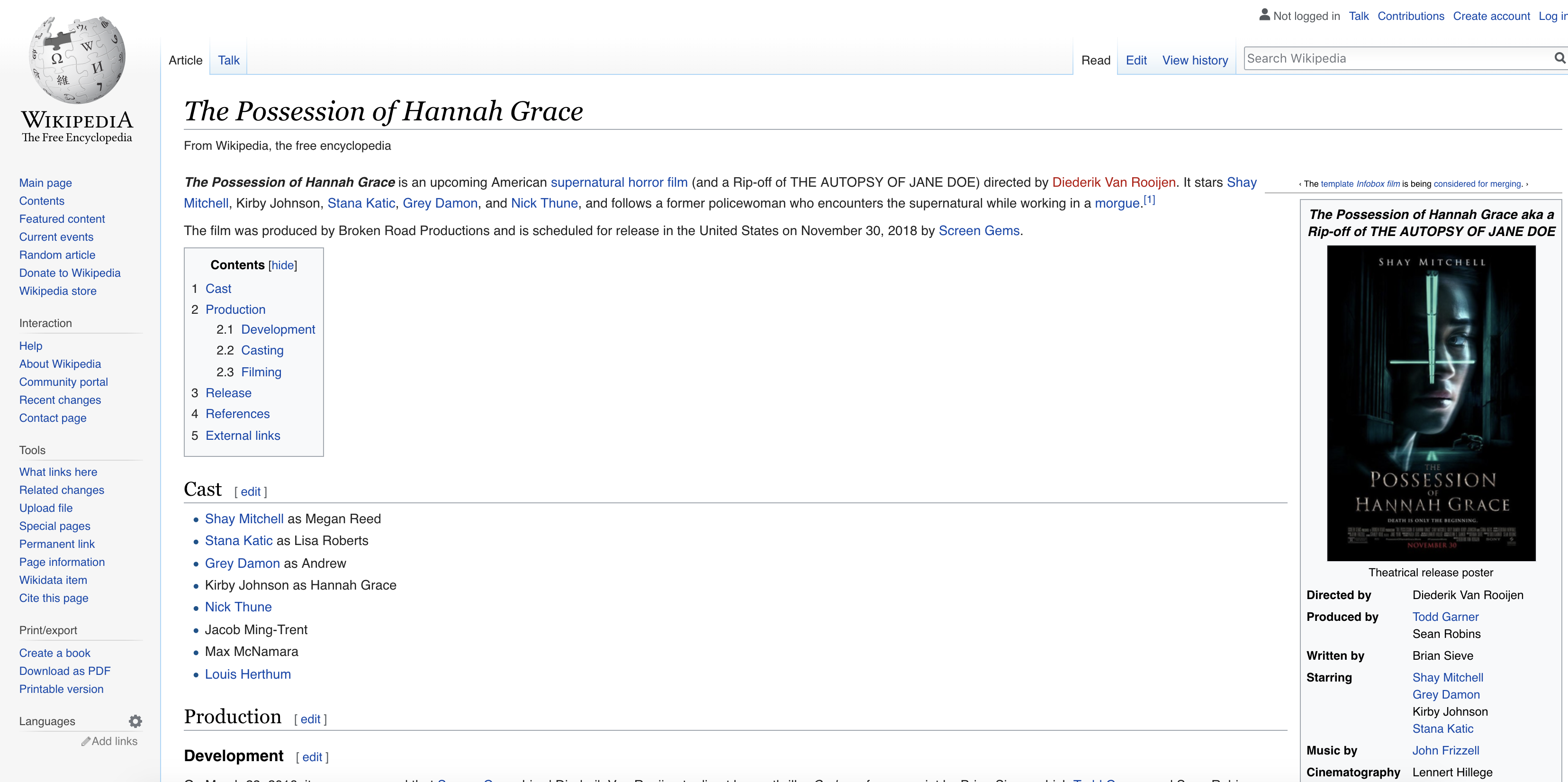 The Possession of Hannah Grace aka a Rip-off of THE AUTOPSY OF JANE DOE | Scrolller