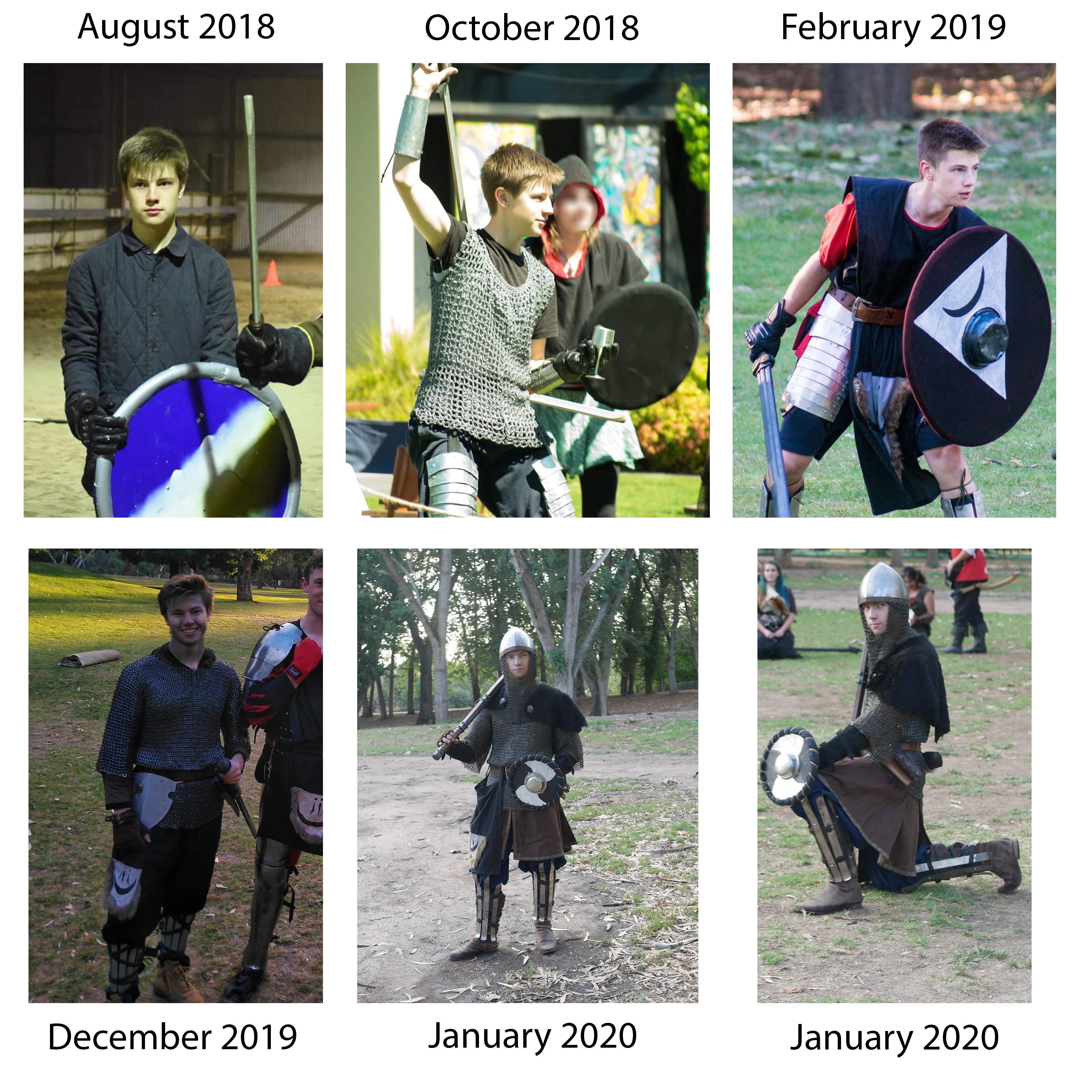 The progression of my garb and armour since starting LARP. | Scrolller