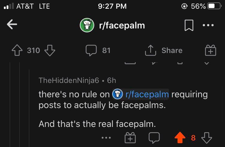 The real facepalm. | Scrolller