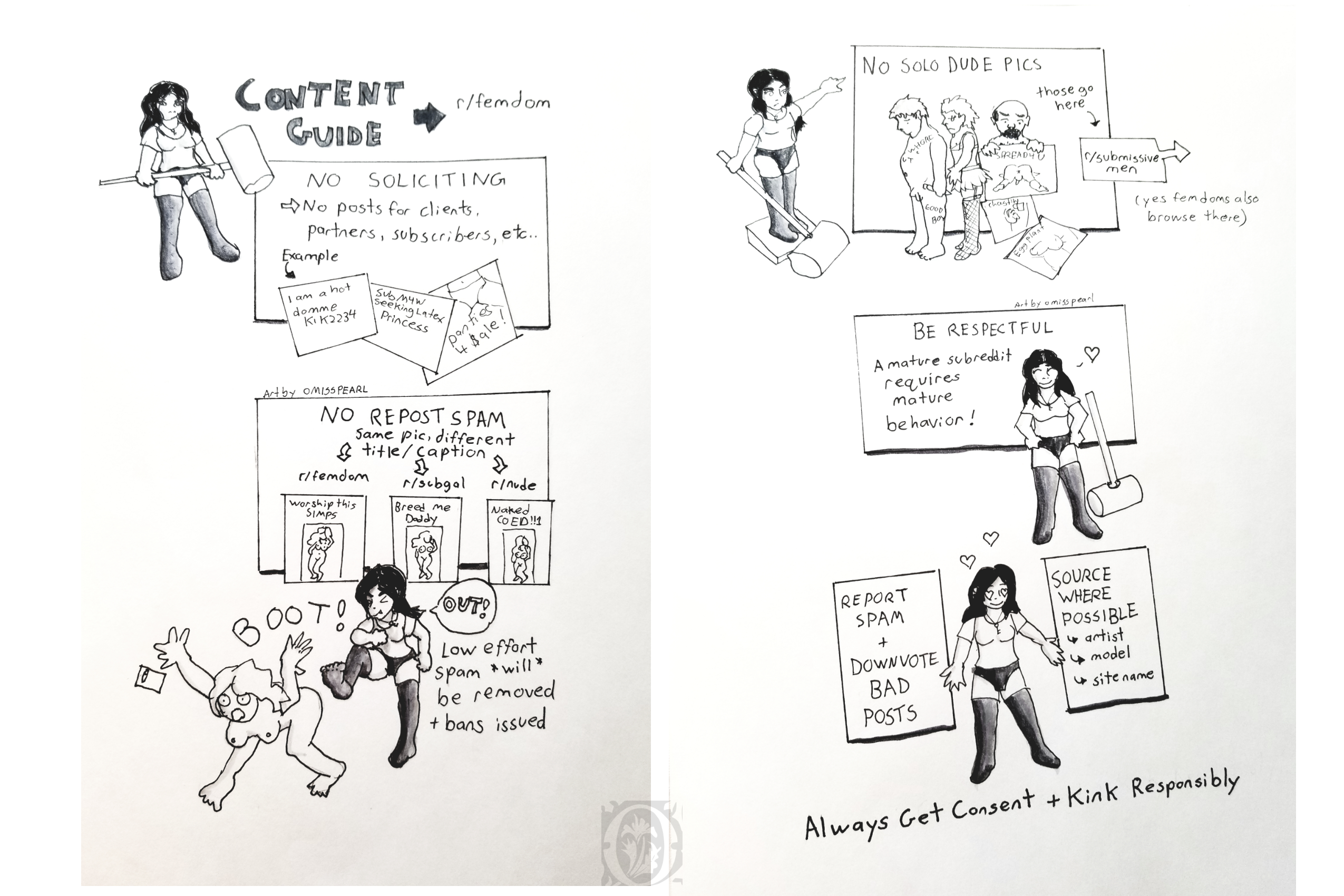 The Rules For R Femdom In Hand Drawn Comic Form Scrolller
