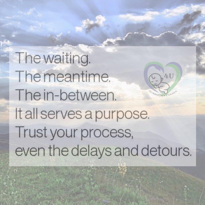 The waiting. The meantime. The in-between. It all serves a purpose. Trust your process, even the ...