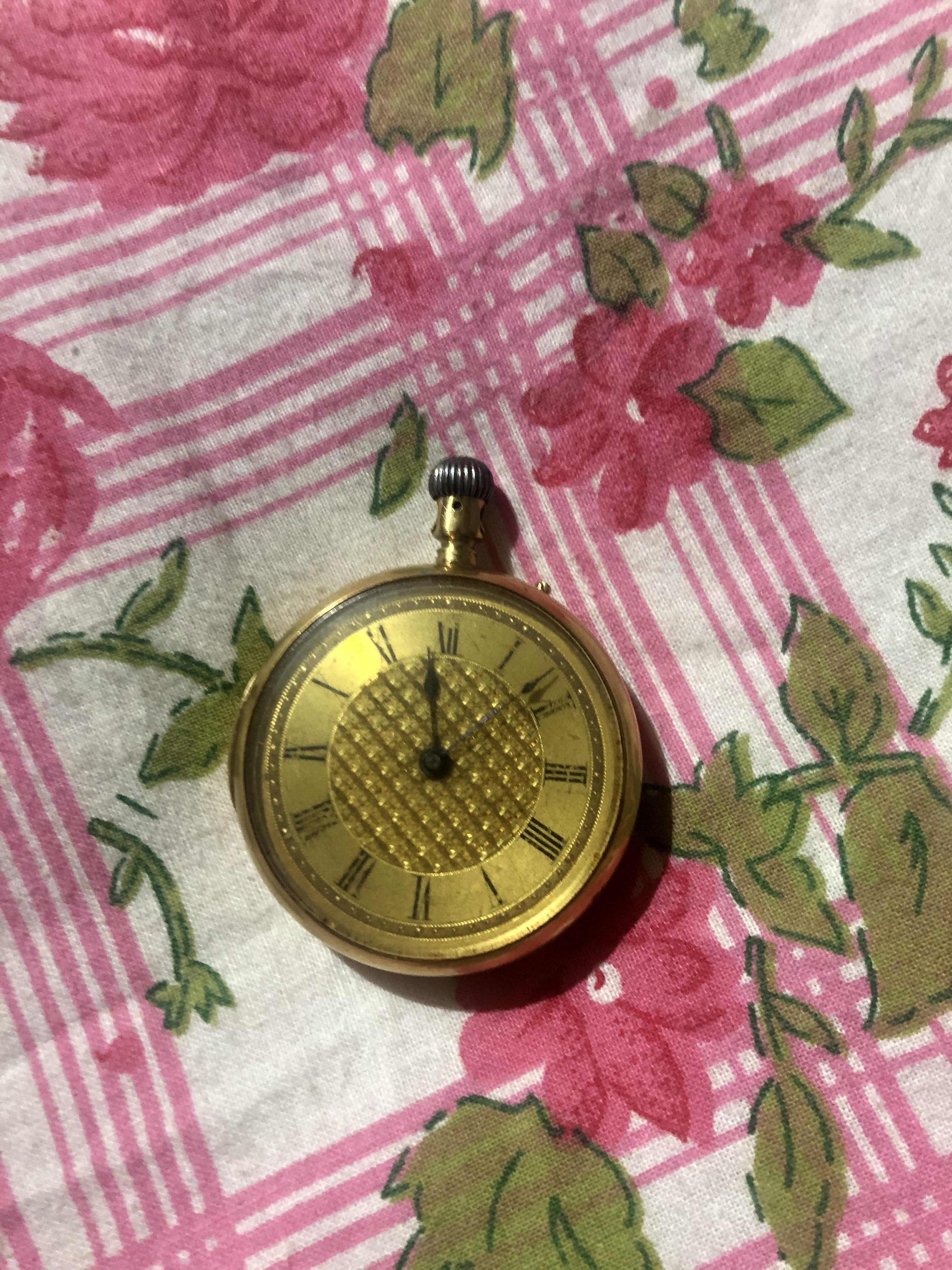 This is a 18c gold pocket watch around 100 years old. This was gifted to my great grandfather by ...