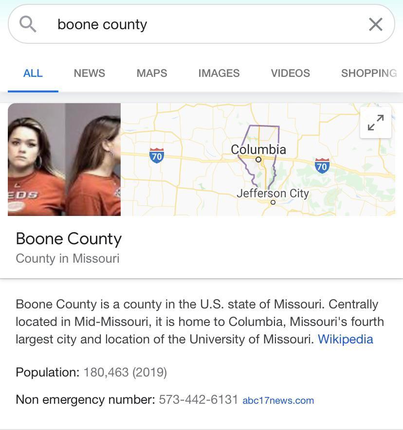 This is what happens when you search Boone County. | Scrolller
