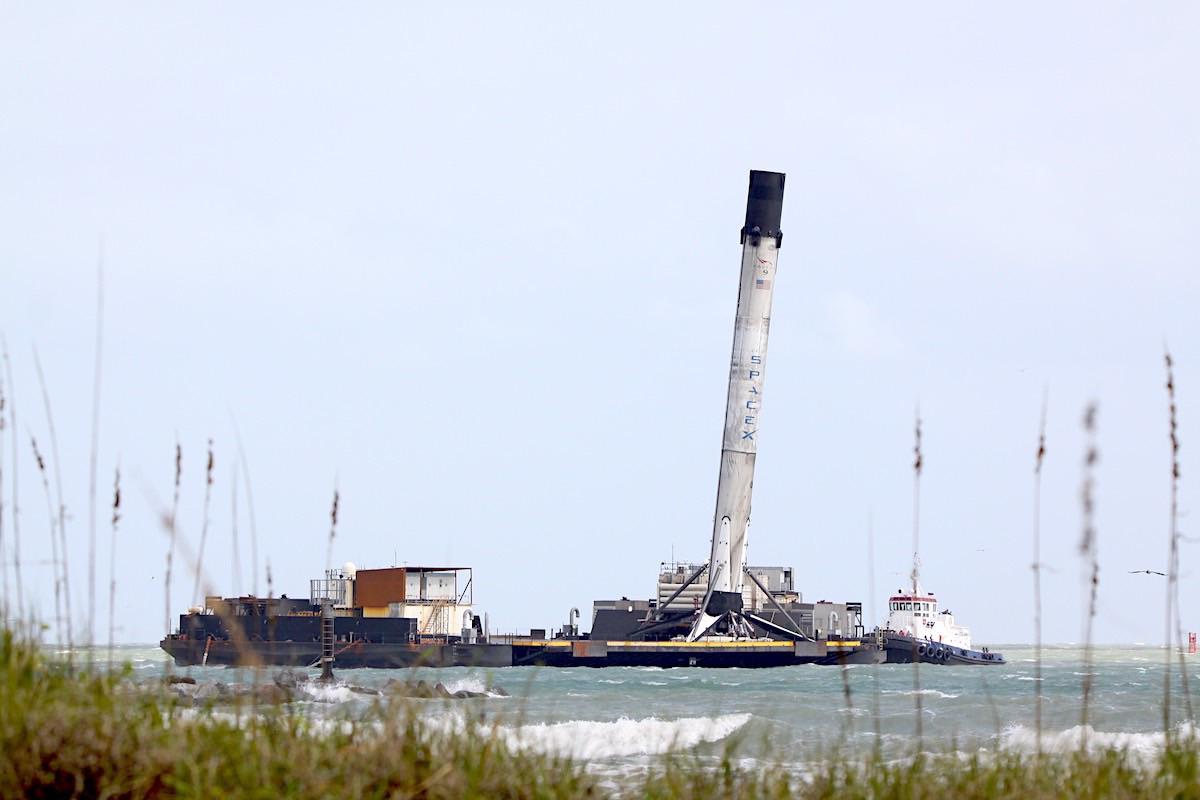 This photo of the SpaceX rocket returning to Cape Canaveral after a recent launch reminded me of ...