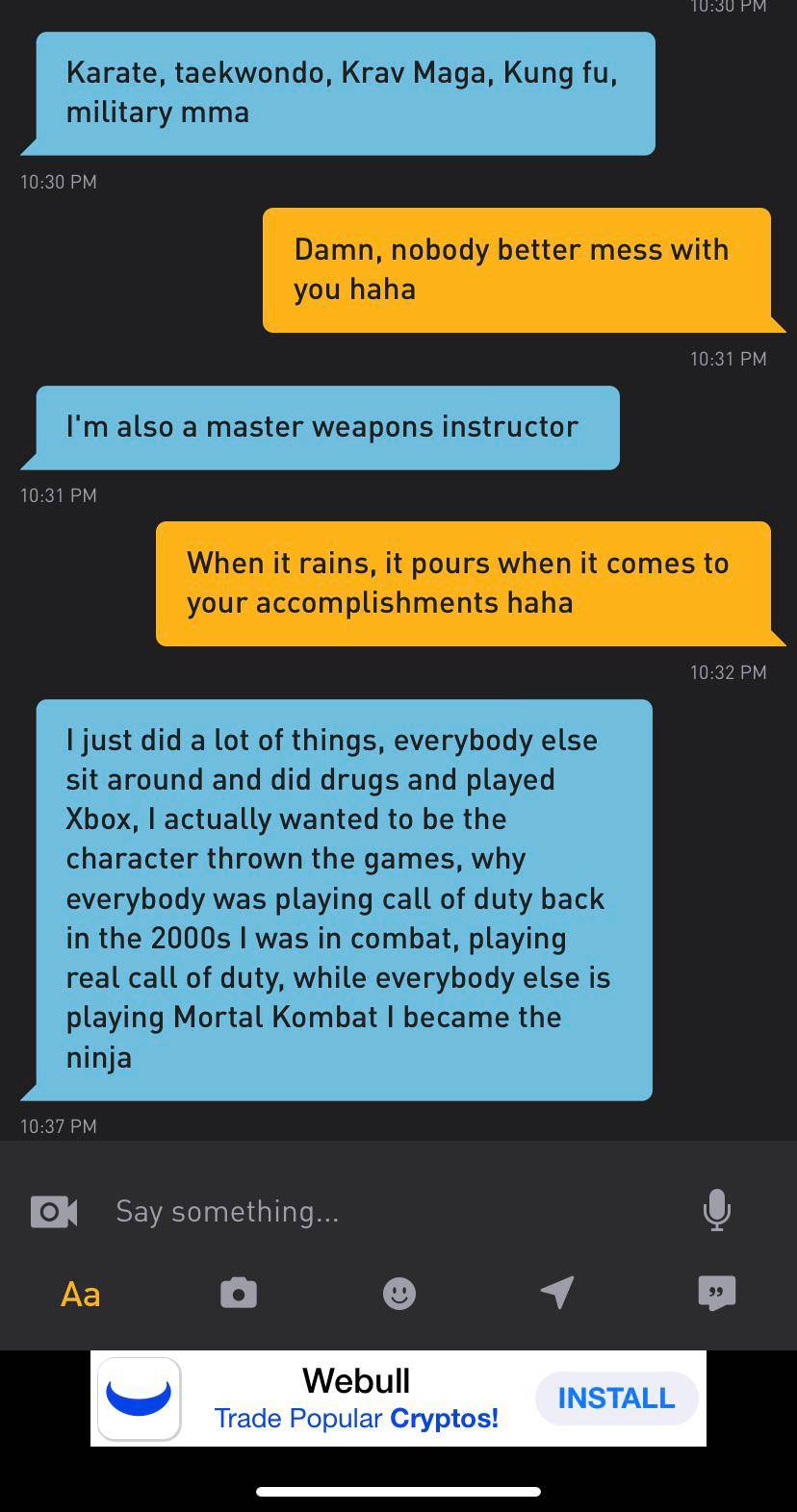 This really just has a “I graduated top of my class from the navy seals ...