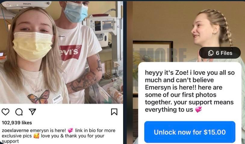 This tiktok influencer selling pictures of her newborn for $15 | Scrolller