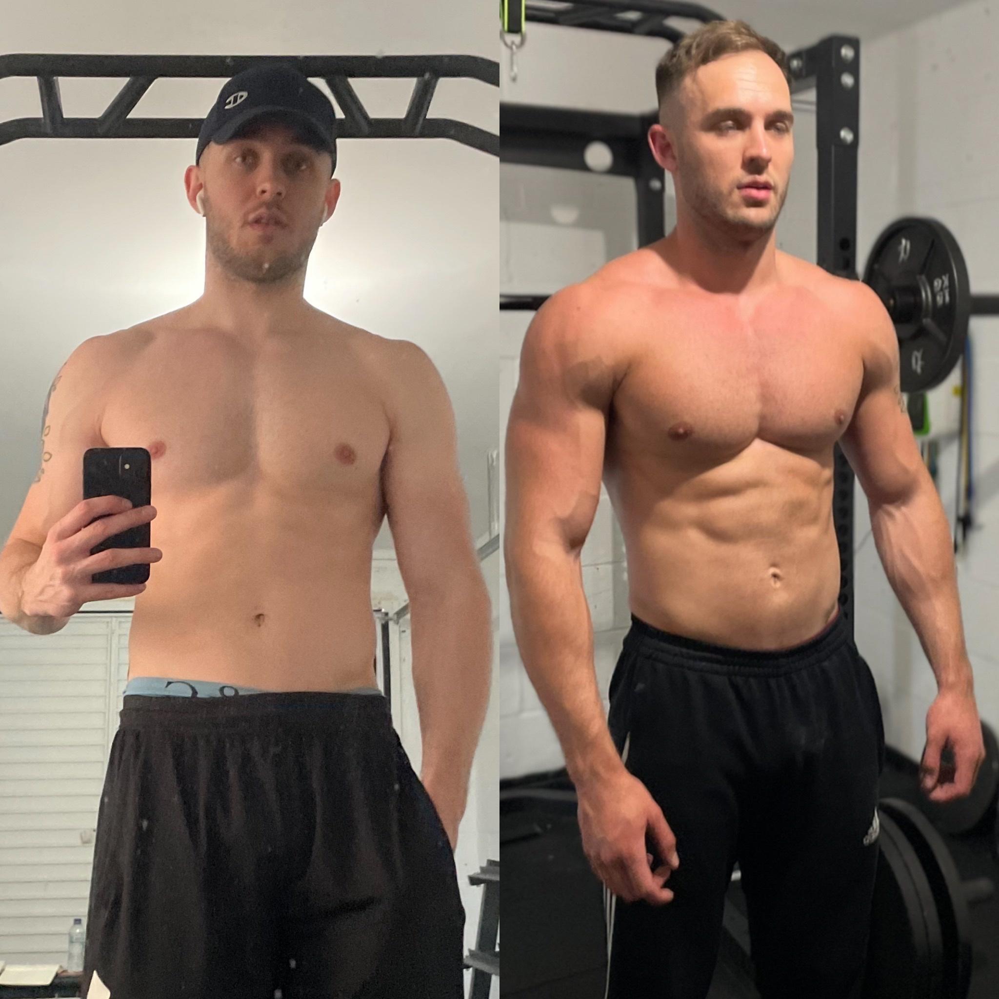 Thoughts on this guy? 16 week progress i believe. 185 on the left 204 ...