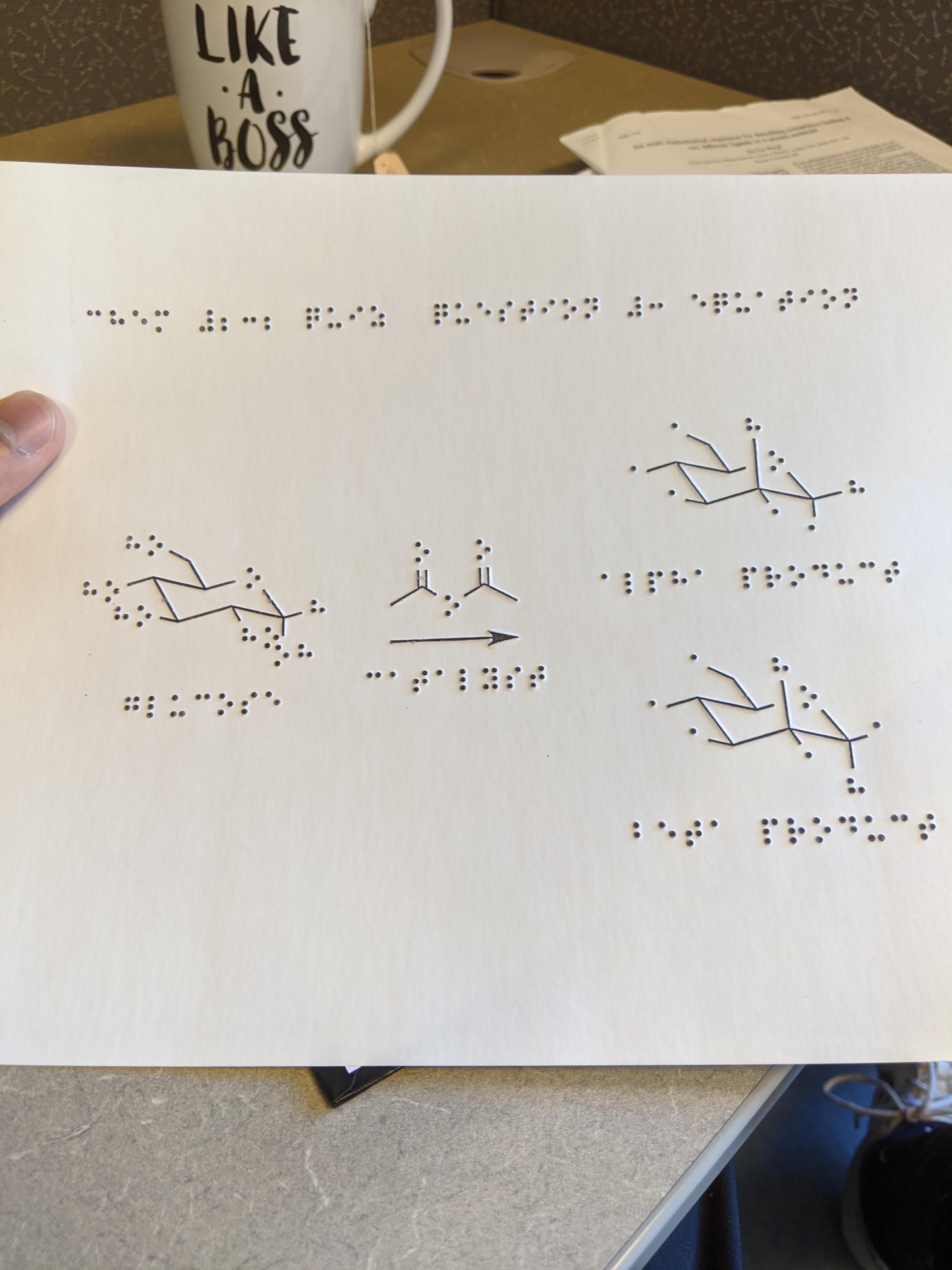 TIL that you can use chemdraw to print chemicals/reactions in braille | Scrolller