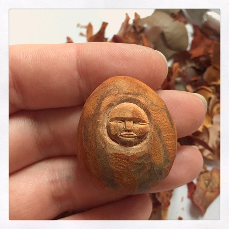 Carved avocado pit in progress. Kinda stoked with how this tiny face came out 😍🥑 | Scrolller