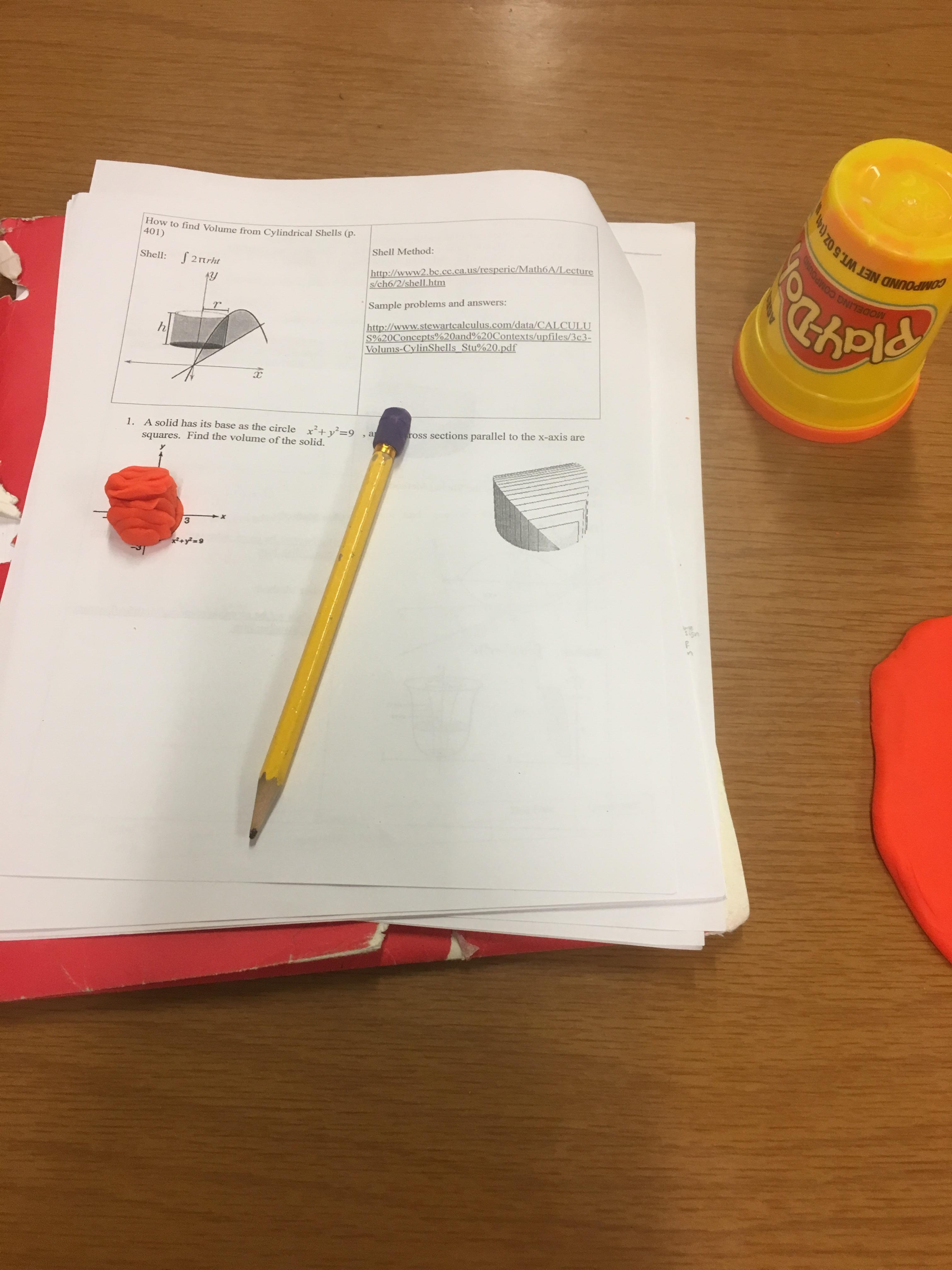 Today we used Play-Doh to visualize cross sections in Calculus | Scrolller