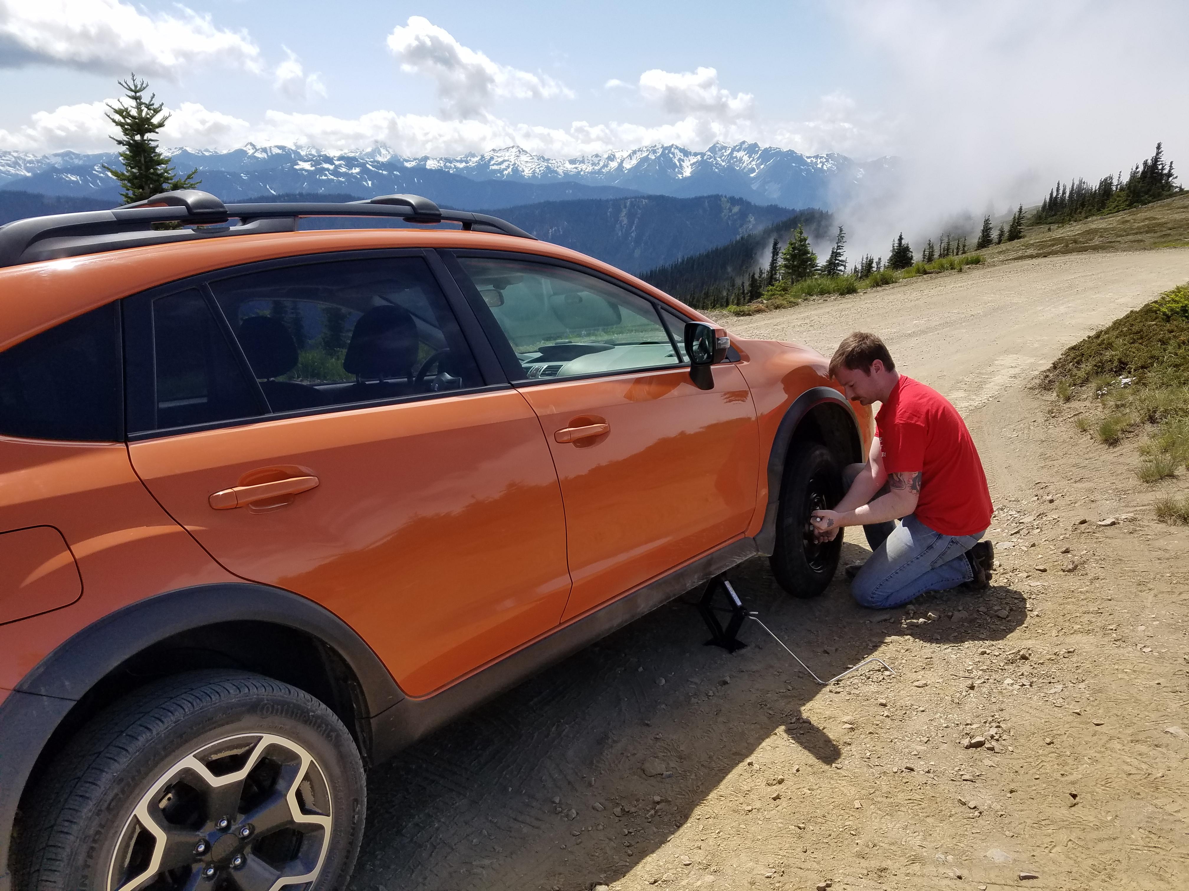 Today's Adventure: changing a flat tire on Obstruction Point Road. | Scrolller