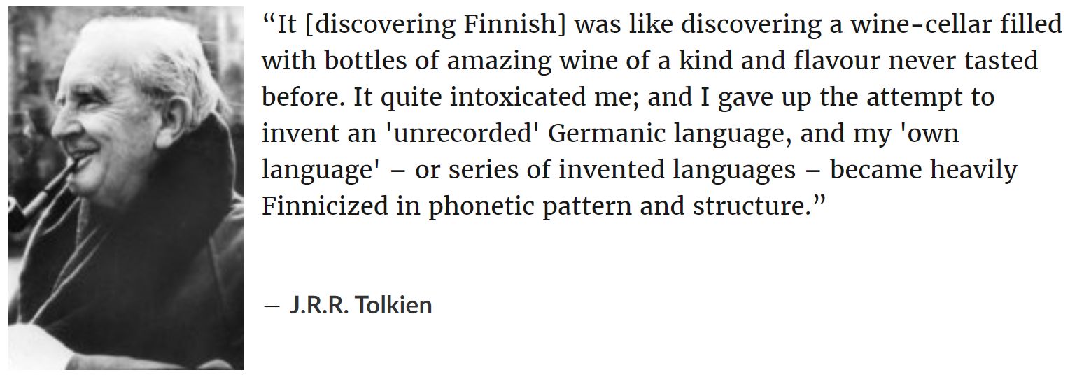 Tolkien quote about the Finnish language | Scrolller