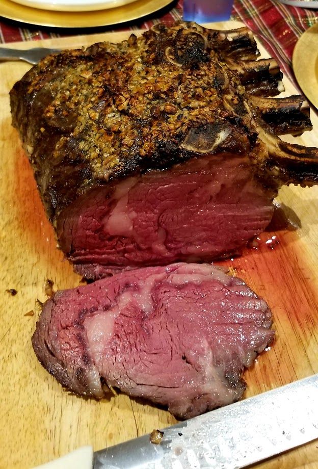 Tonights Garlic herb crusted Prime Rib. | Scrolller