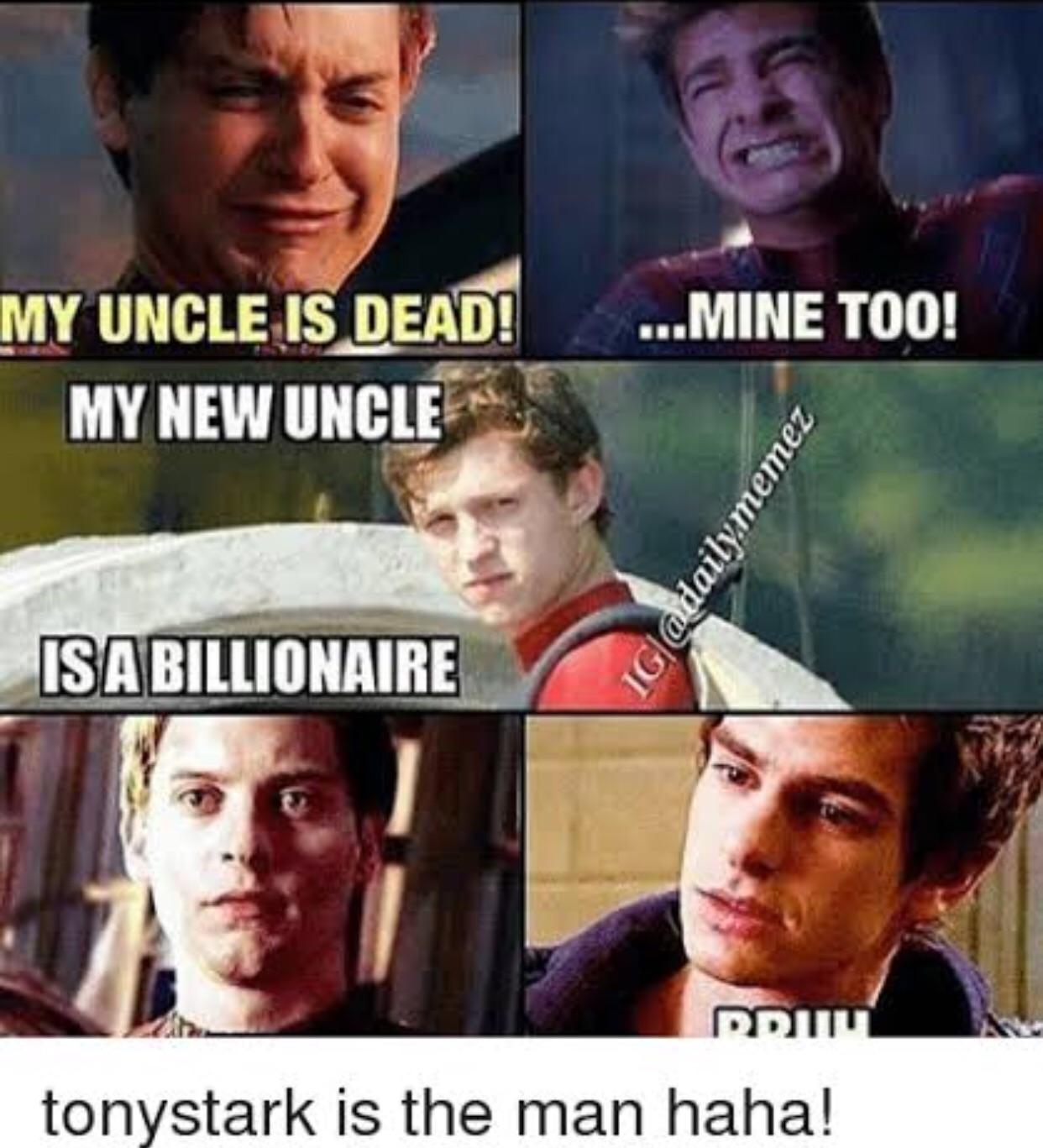 Tony Stank>Uncle Ben hahahahahaha | Scrolller