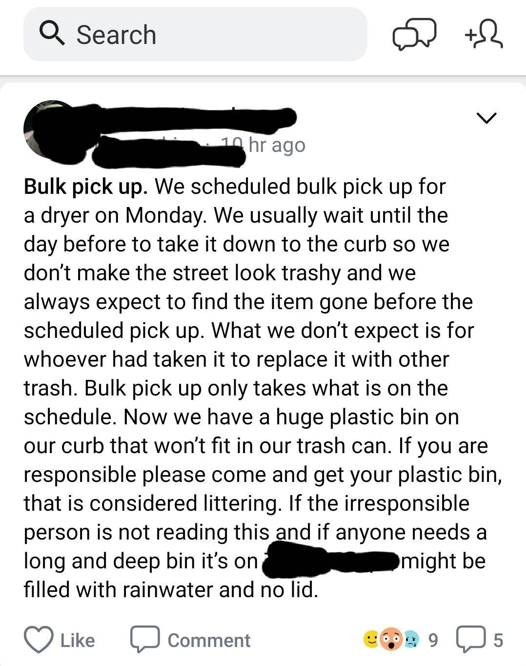 Trashy to add trash to a neighbor's bulk pick up. | Scrolller