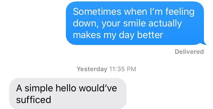 Tried flirting. Failed. | Scrolller