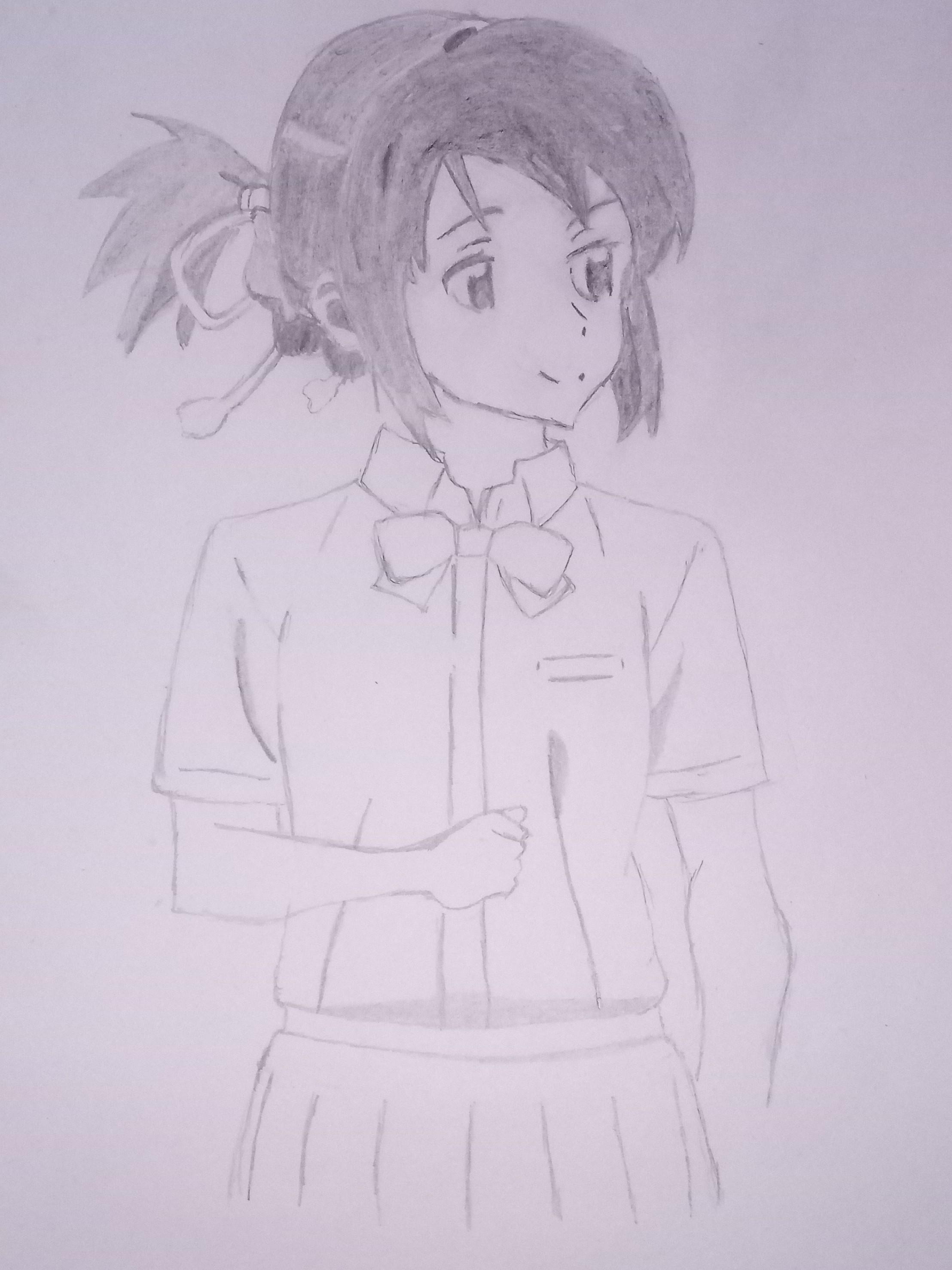 Tried to draw mitsuha. My first sketch after a really long time. Just finished it. What do you ...