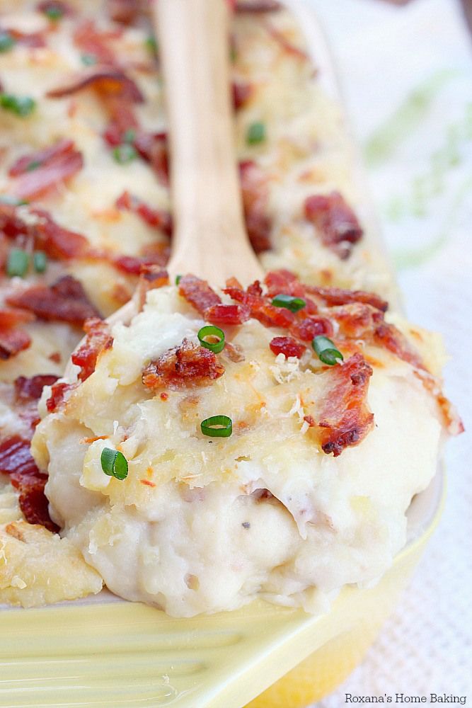 twice baked cheese and bacon mashed potato casserole | Scrolller