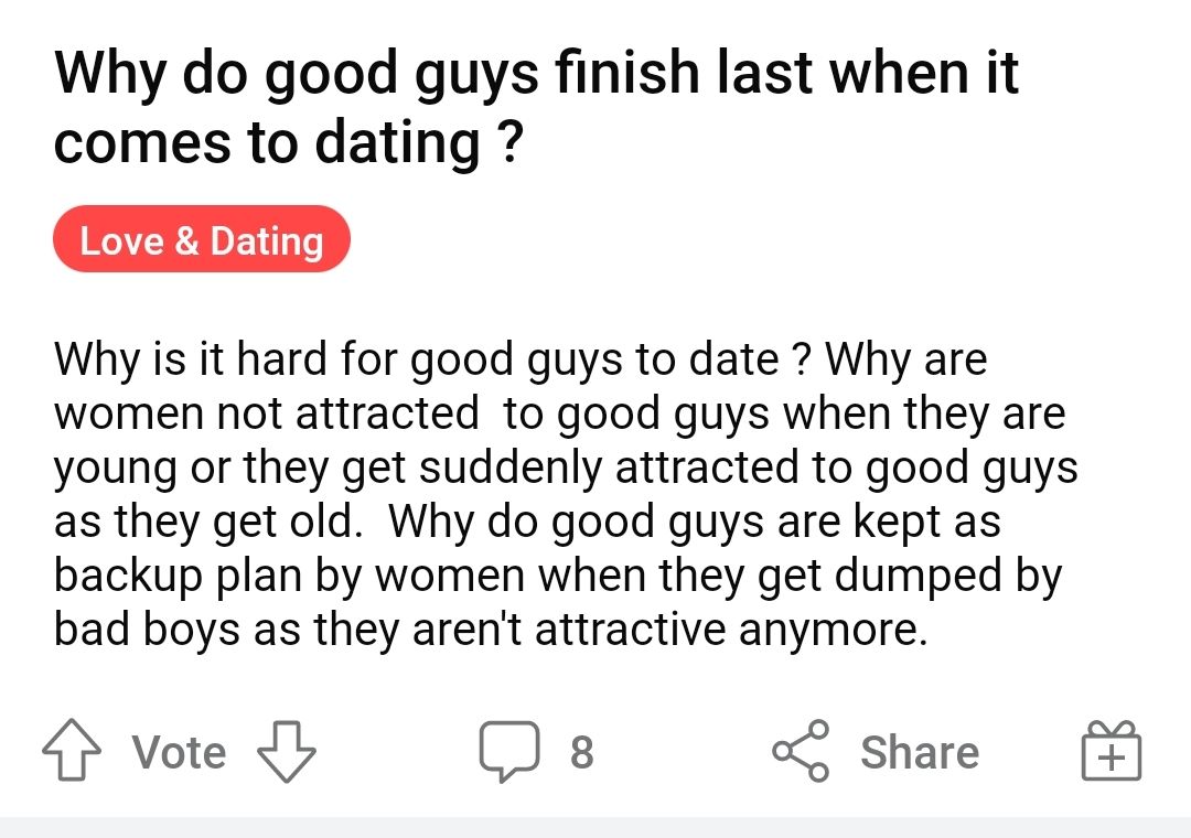 Typical nice guy thinking | Scrolller