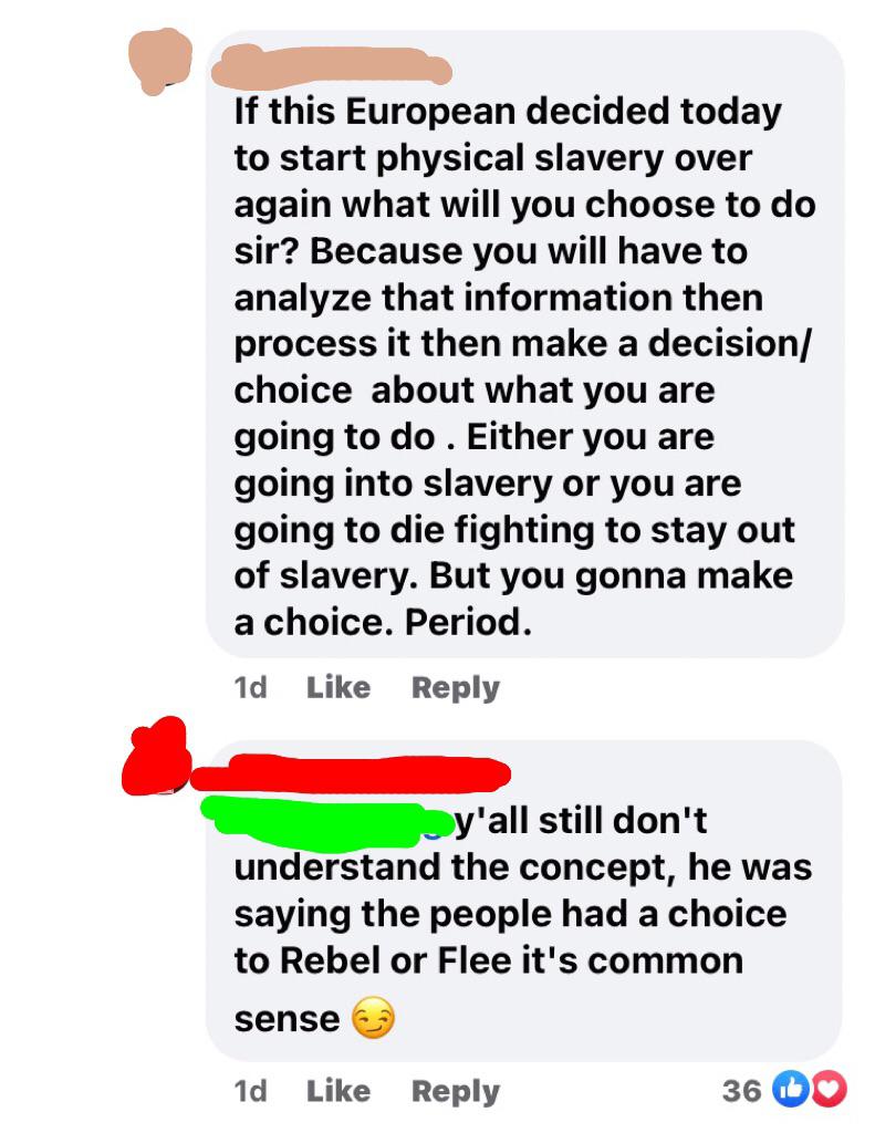Under a comment criticizing Kanye’s comments about slavery | Scrolller