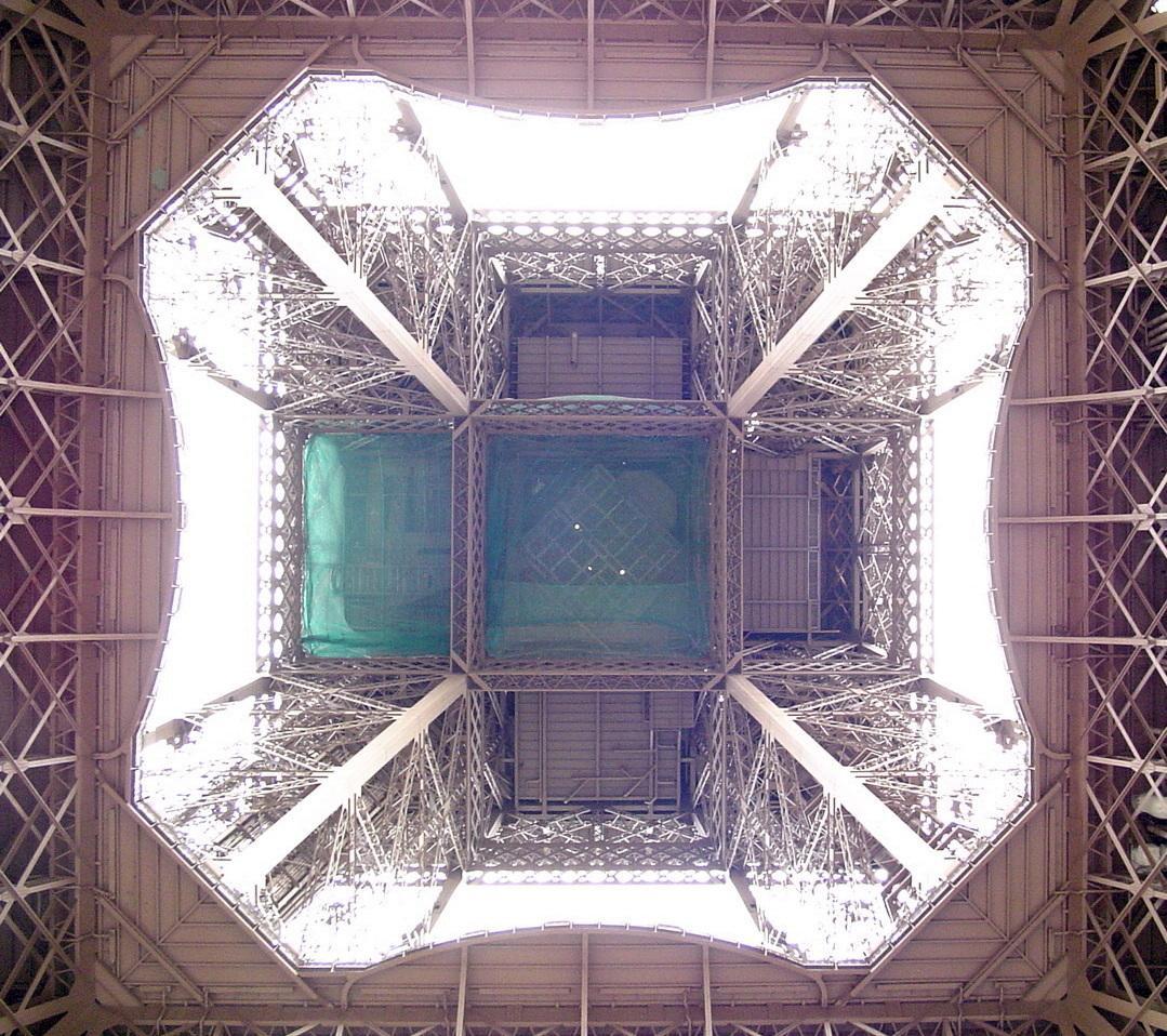 Under the Eiffel Tower looking straight up. | Scrolller