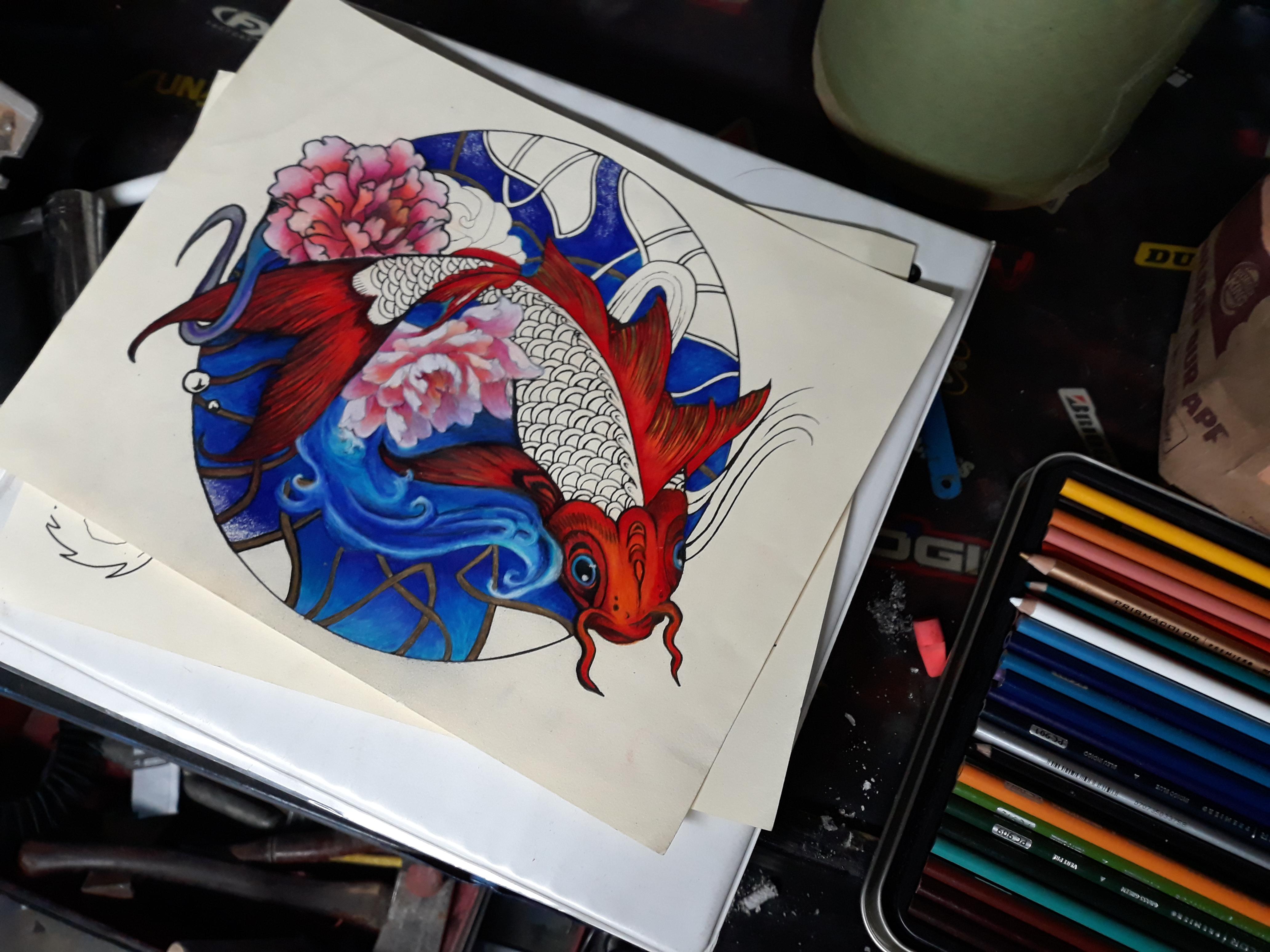 Unfinished Koi - Prismacolor | Scrolller