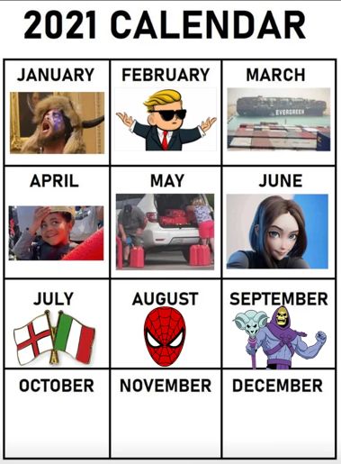 Updated Meme Calendar!!! | Scrolller
