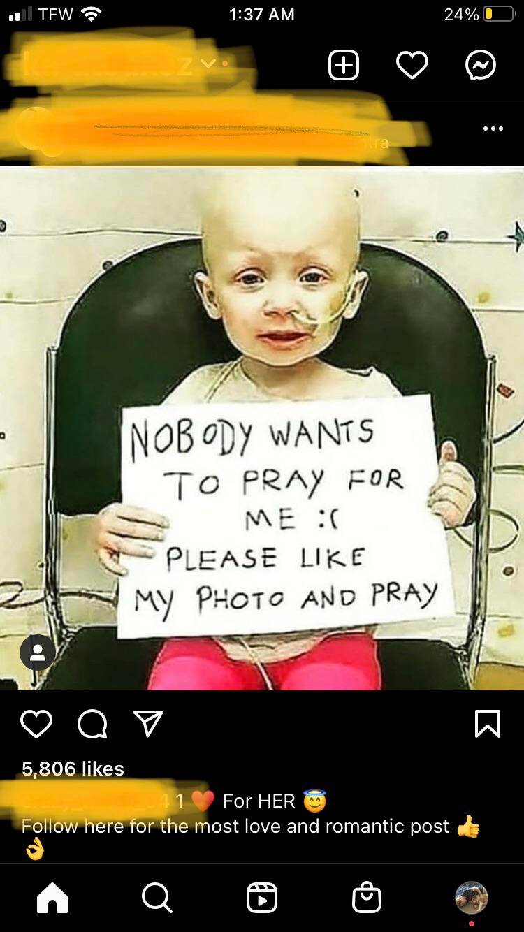 Using sick children as clickbait... | Scrolller