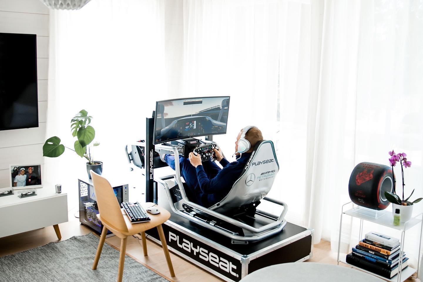 Valtteri Bottas’ new sim rig set up, keeping his practice in while the season is off | Scrolller