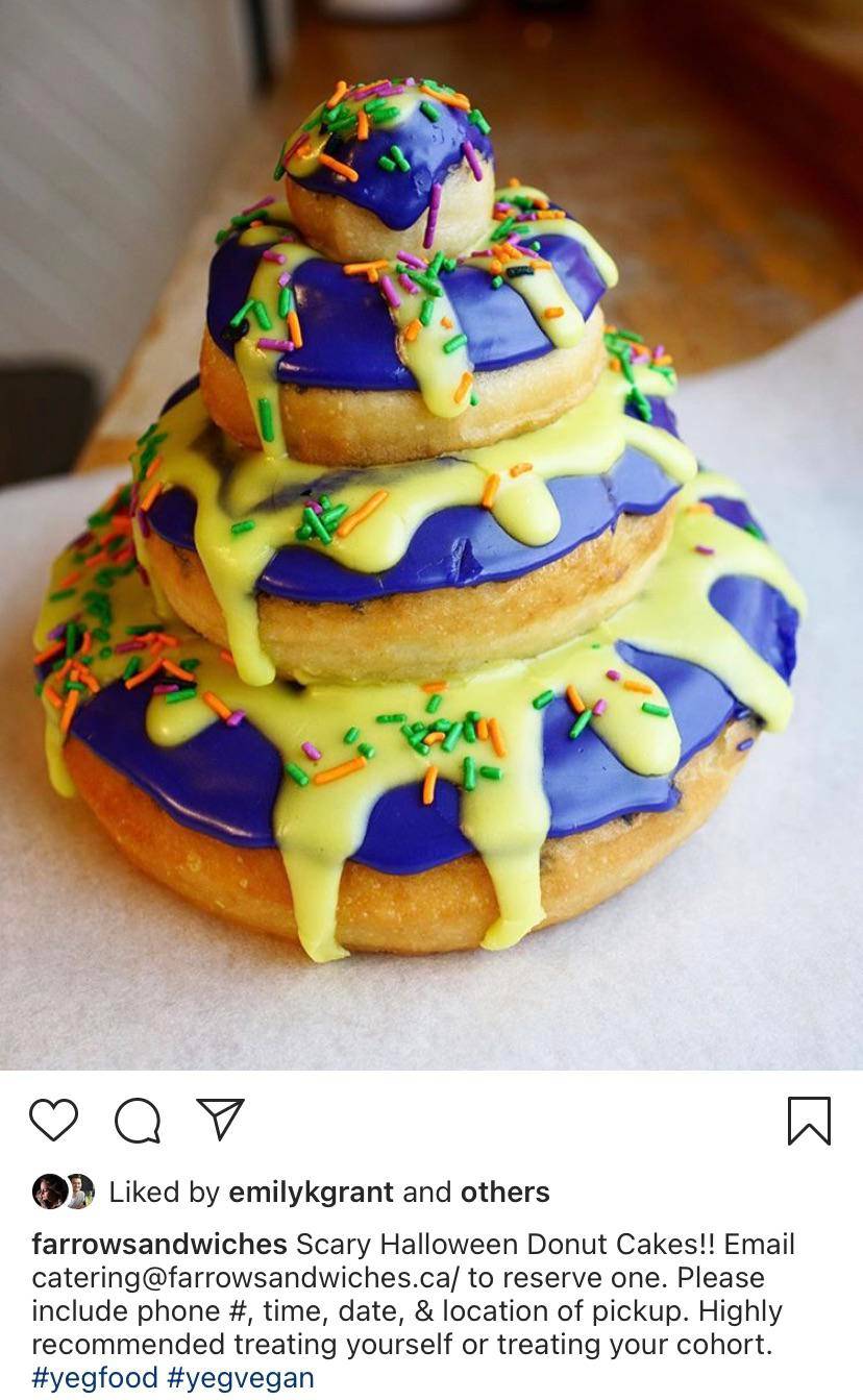 Vegan Donut “cakes” available from Farrow. Info to order in photo. | Scrolller