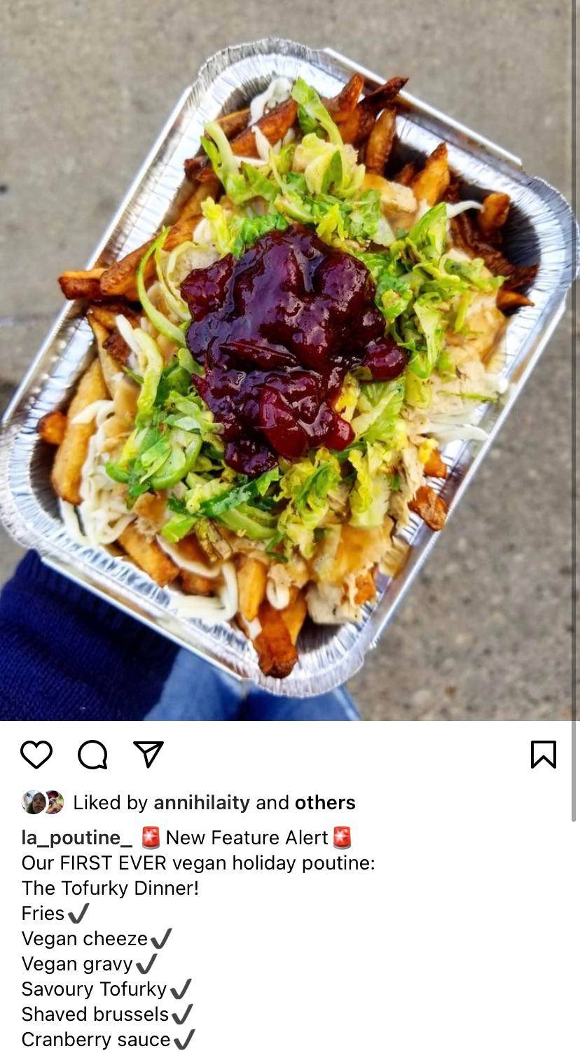 Vegan Tofurky Dinner Poutine from La Poutine | Scrolller