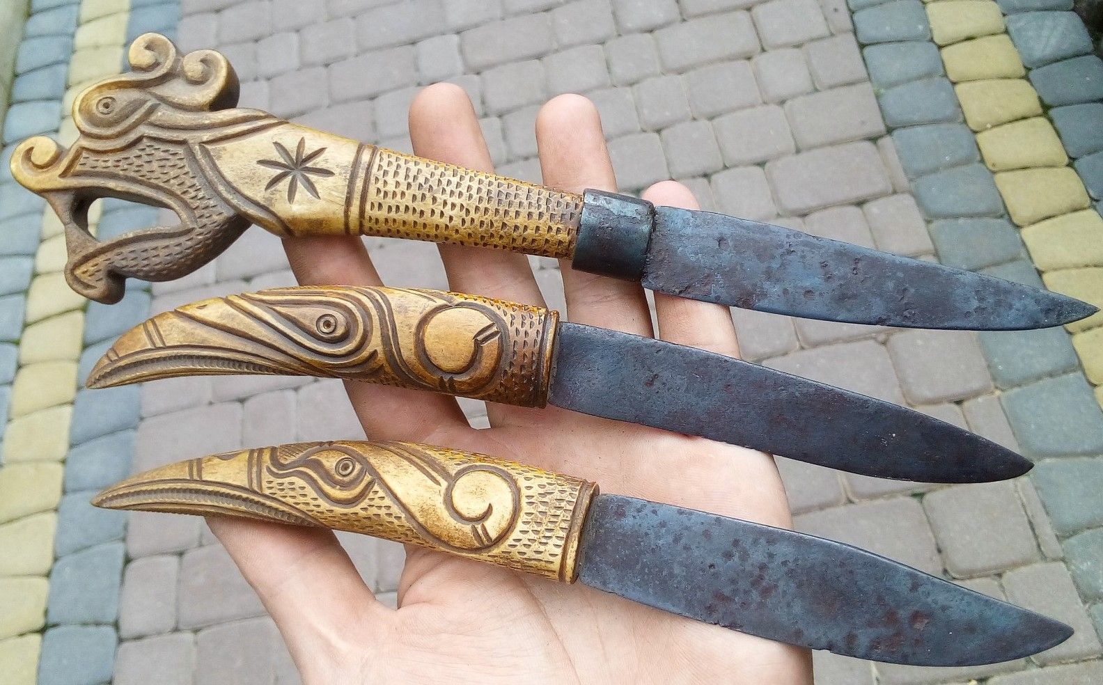 Viking style daggers recreated (medieval steel and moose antlers carving) | Scrolller