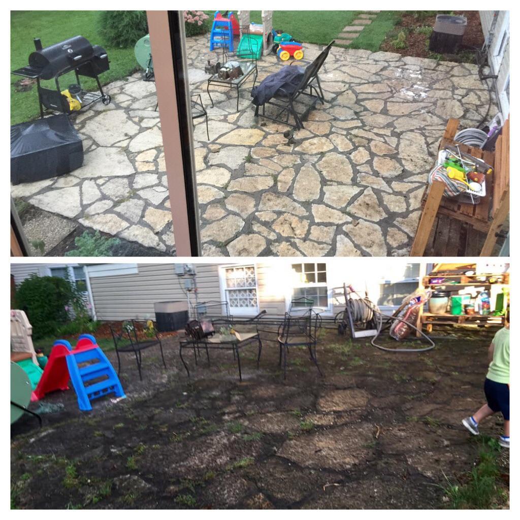 Washed my patio before and after | Scrolller