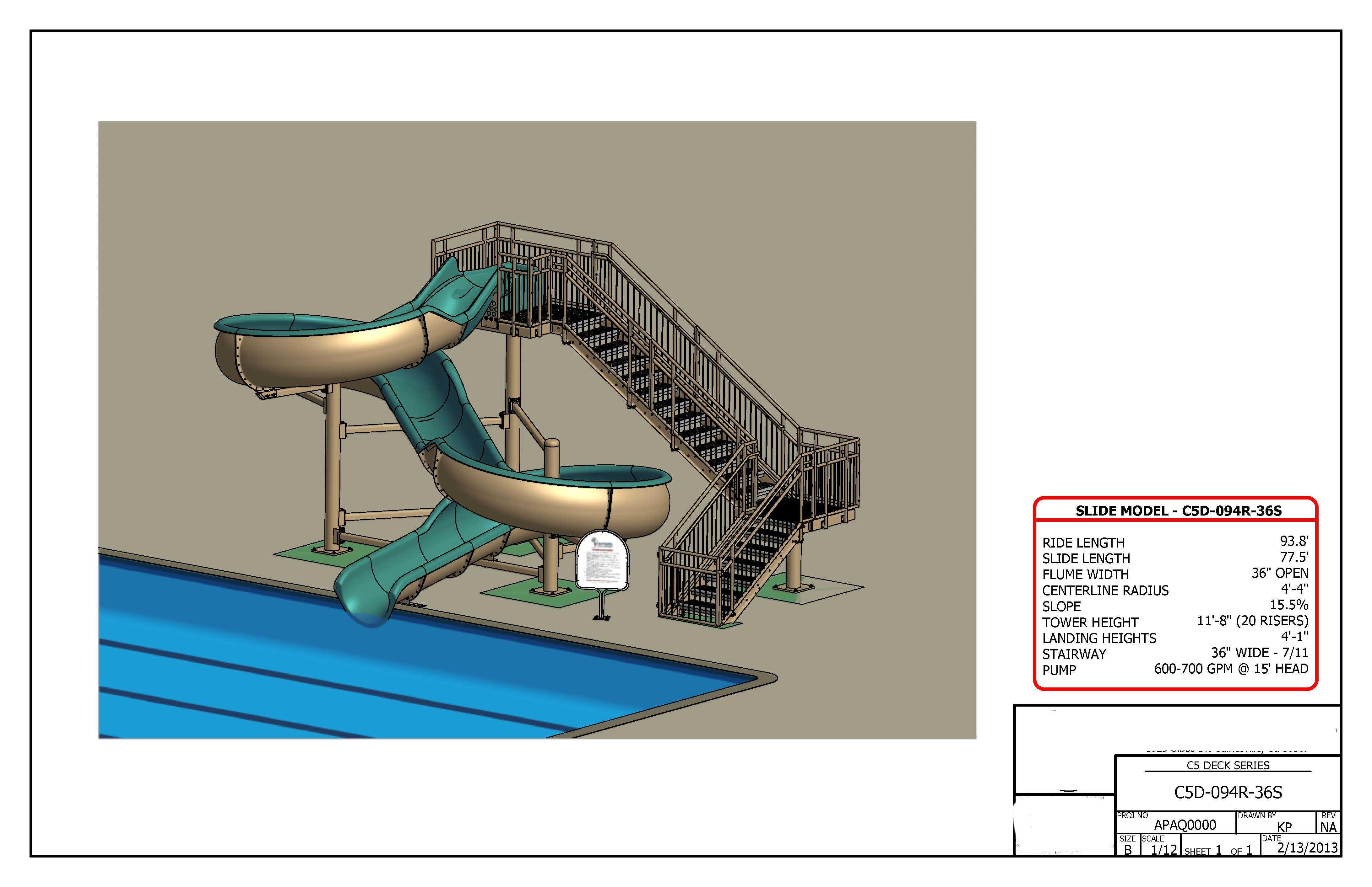 Waterslide proposal drawing done in Inventor | Scrolller