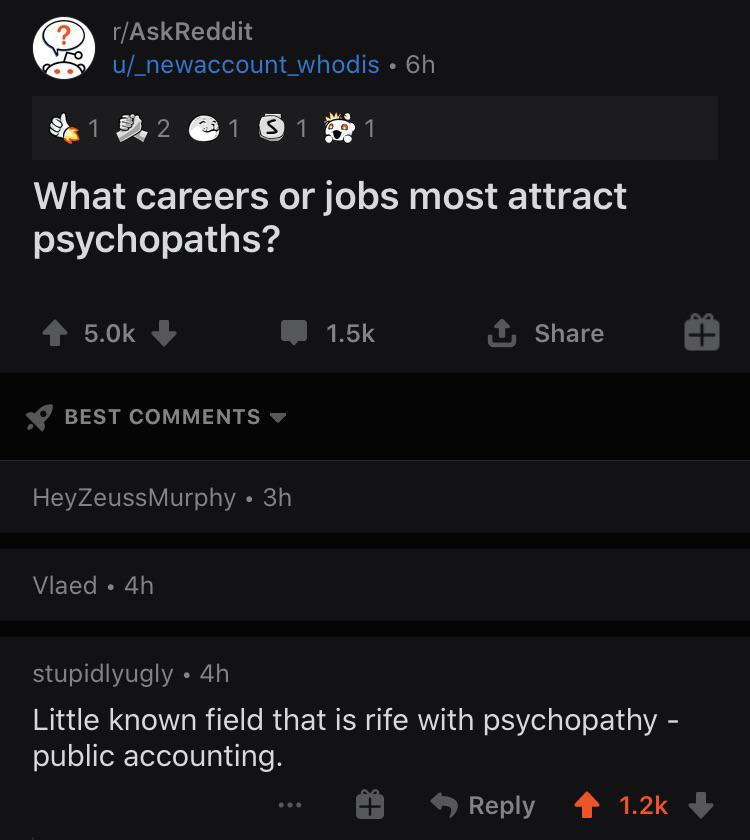 We clinched the bronze medal on the psychopath ranking thread | Scrolller