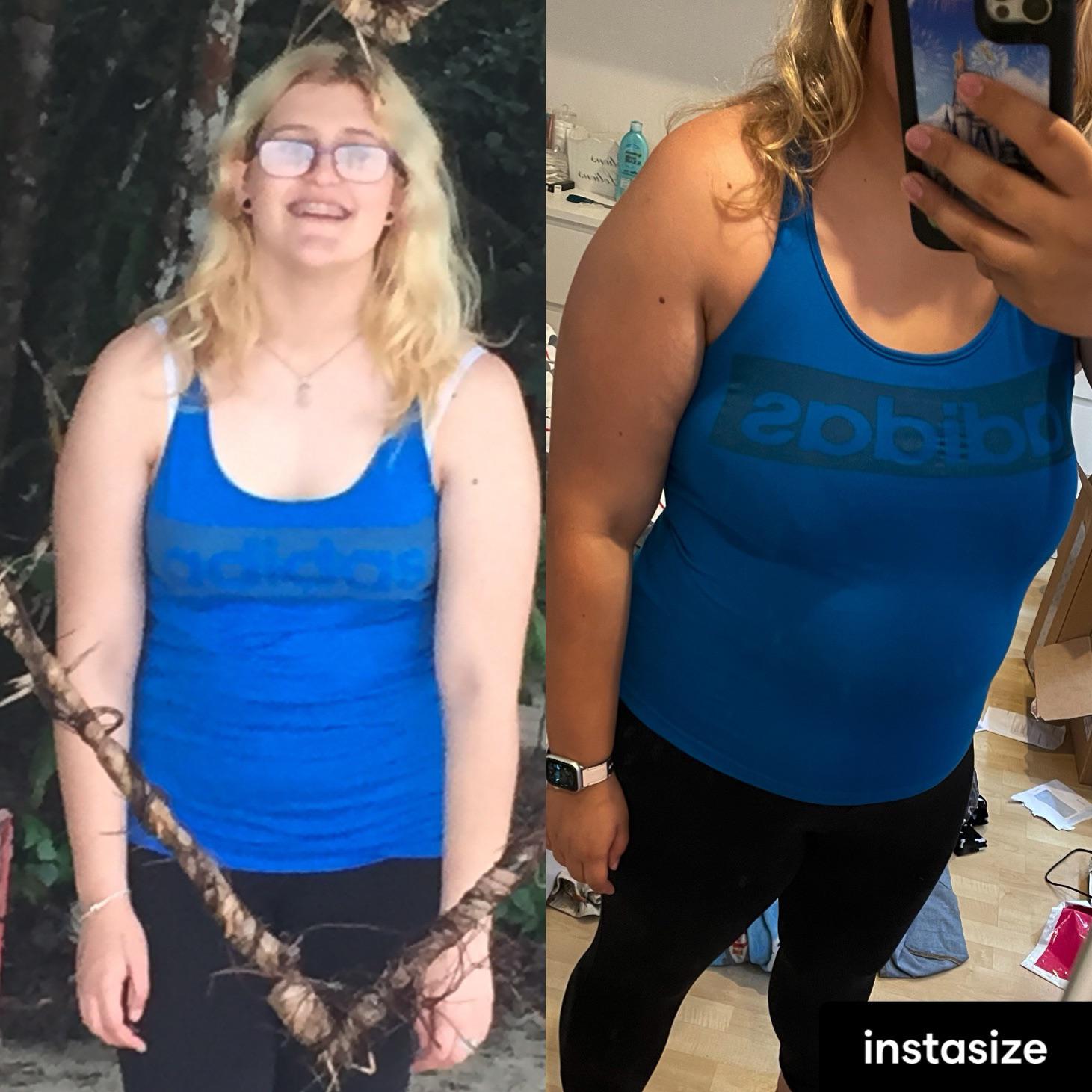 Wearing the same top. It’s very tight now! Let’s see if I outgrow it ...