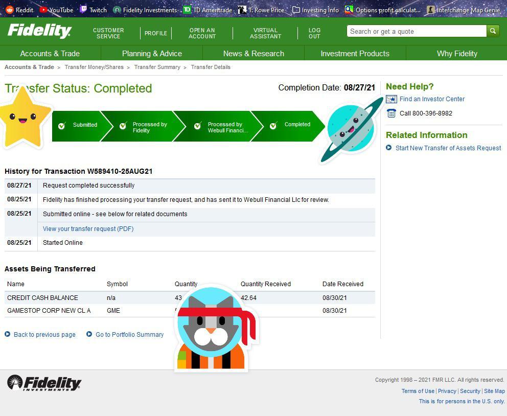 Webull to Fidelity Account Transfer complete. | Scrolller