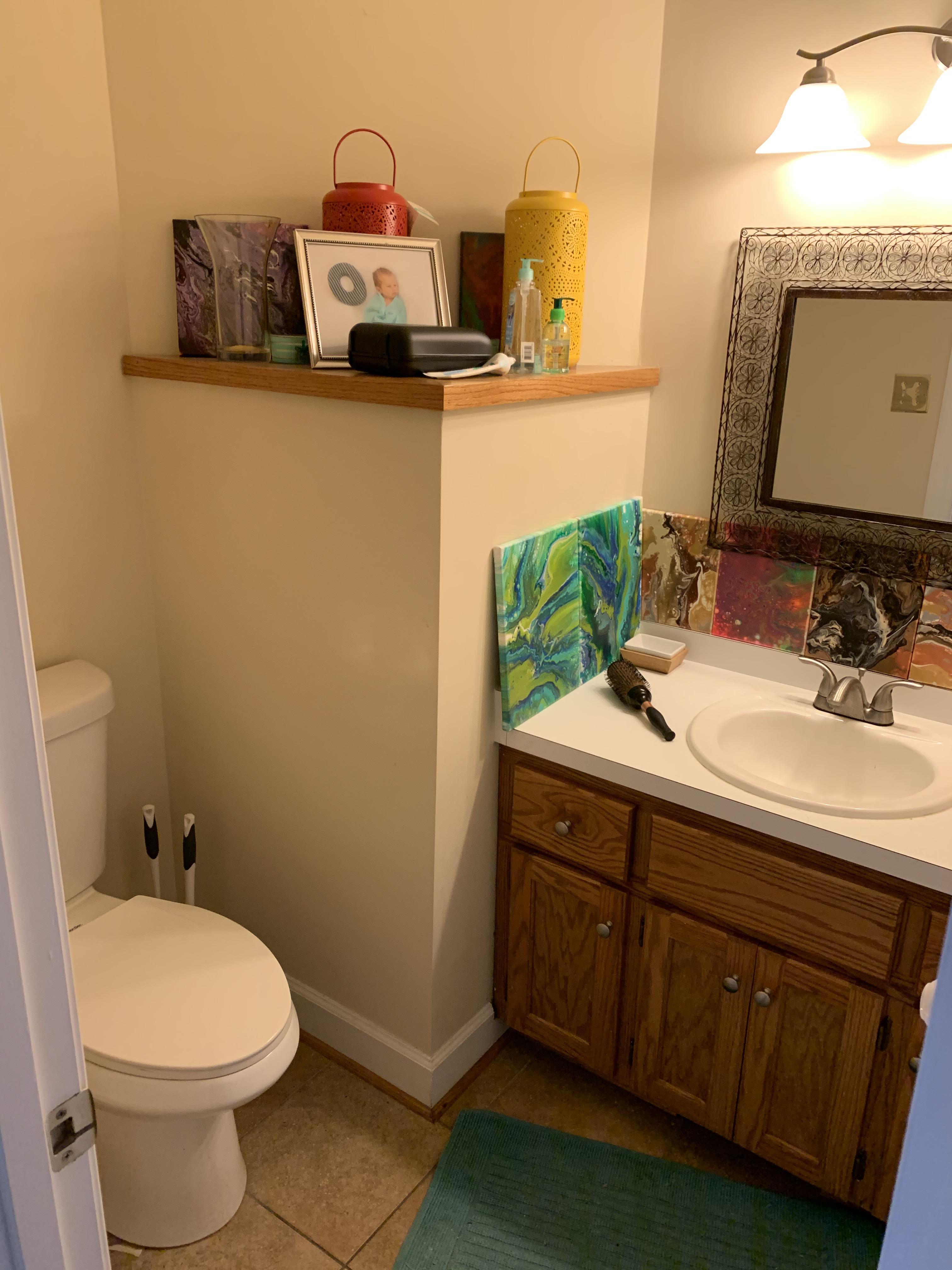 Weird layout half bath in need of a design overhaul! Help! | Scrolller
