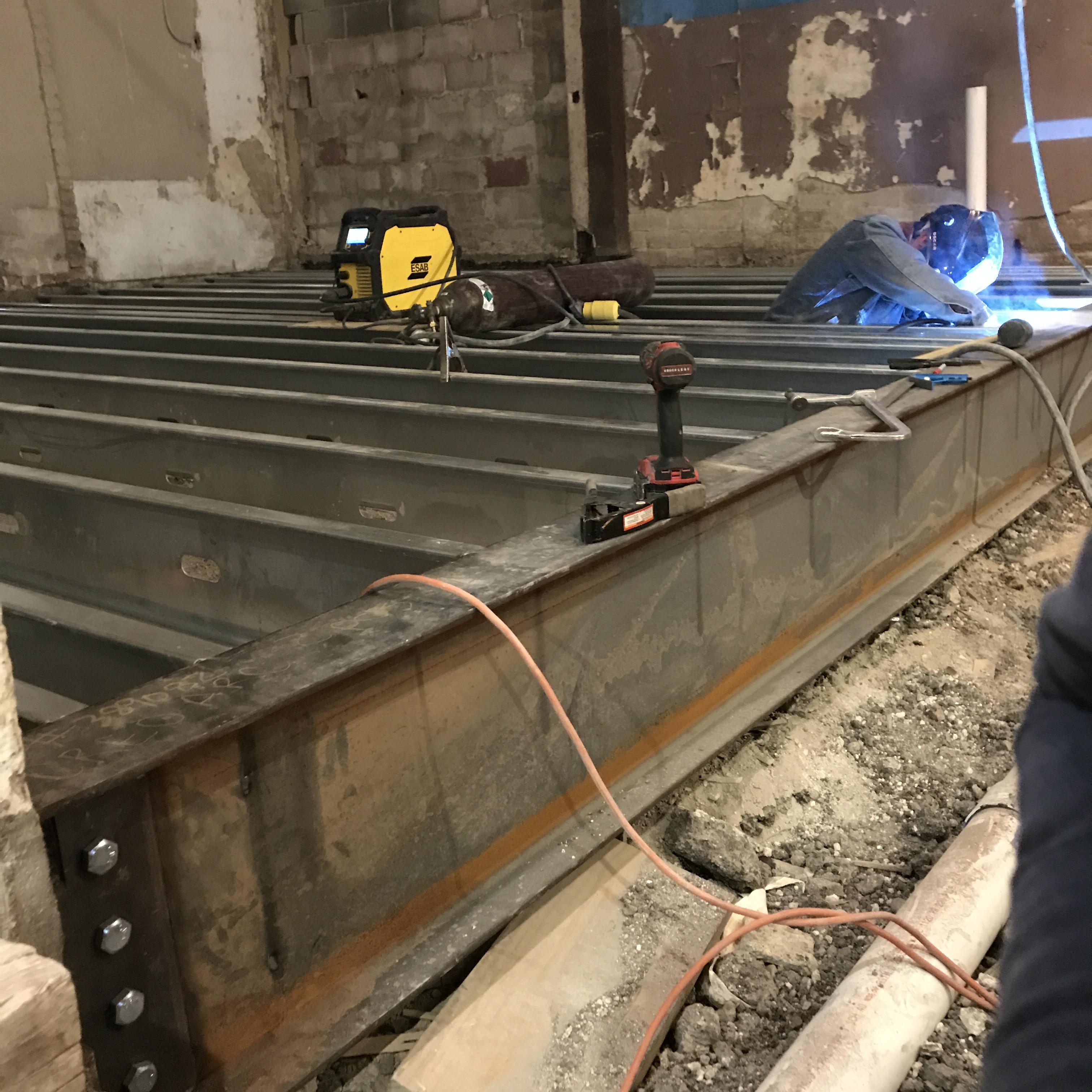 Welding up some joist to beam for some subfloor remodel | Scrolller